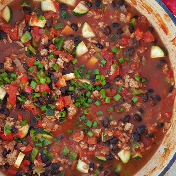 Clean Fresh Vegetable & Black Bean Turkey Chili Recipe | Clean Food Crush