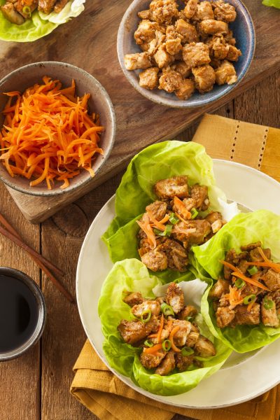 Honey Sesame Chicken Lettuce Wraps | Clean Food Crush