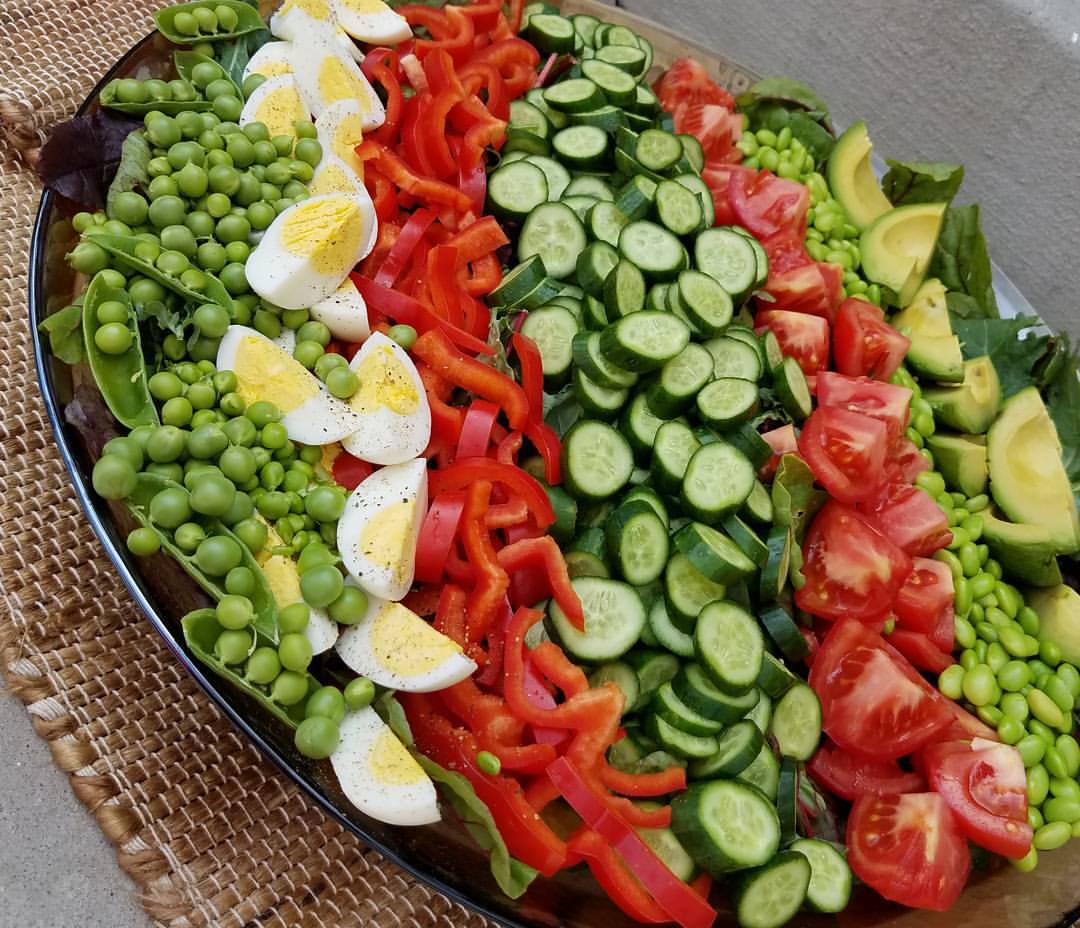 Fresh Garden Salad with Creamy Garlic Dressing | Clean Food Crush