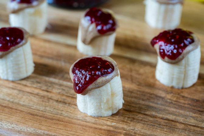 Eat Clean Snacking: Banana PB Raspberry Bites (SO Easy!) | Clean Food Crush