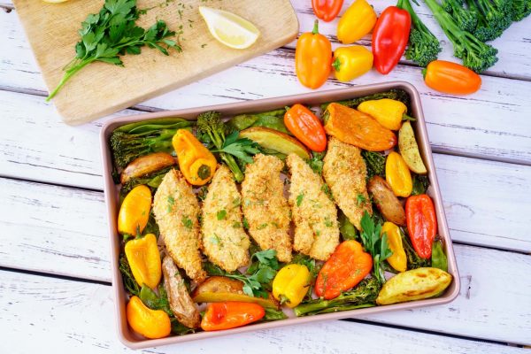 Easy Lunch or Dinner Idea: One Pan Crispy Coconut Chicken & Veggies ...