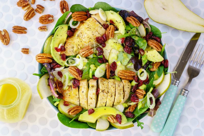 A Beautiful Way to Eat Clean! Chicken Avocado Pear Salad | Clean Food Crush