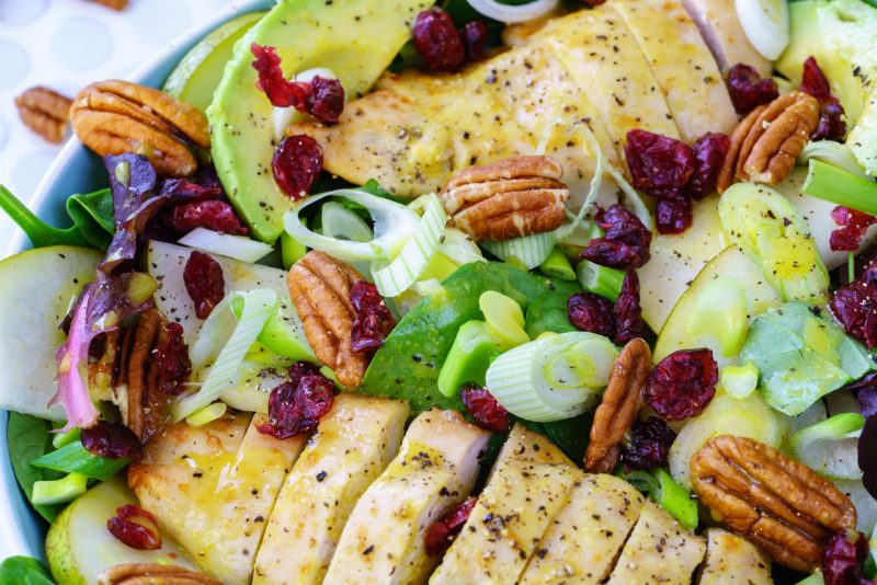 A Beautiful Way to Eat Clean! Chicken Avocado Pear Salad | Clean Food Crush