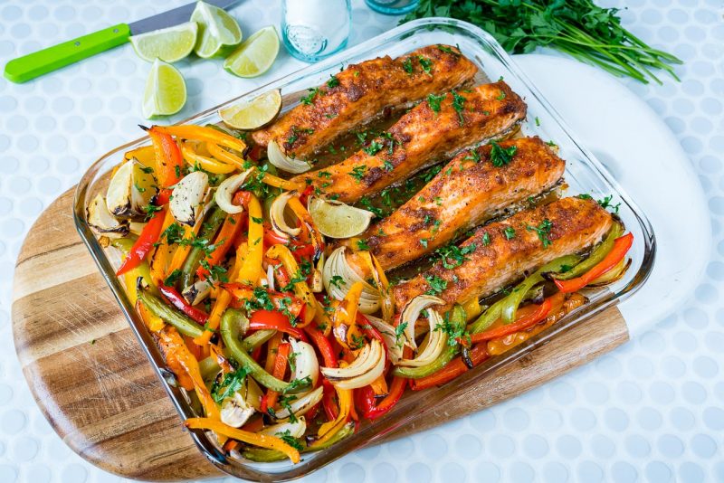 You’re Going to Love these Clean Eating Sheet Pan Salmon Fajitas ...