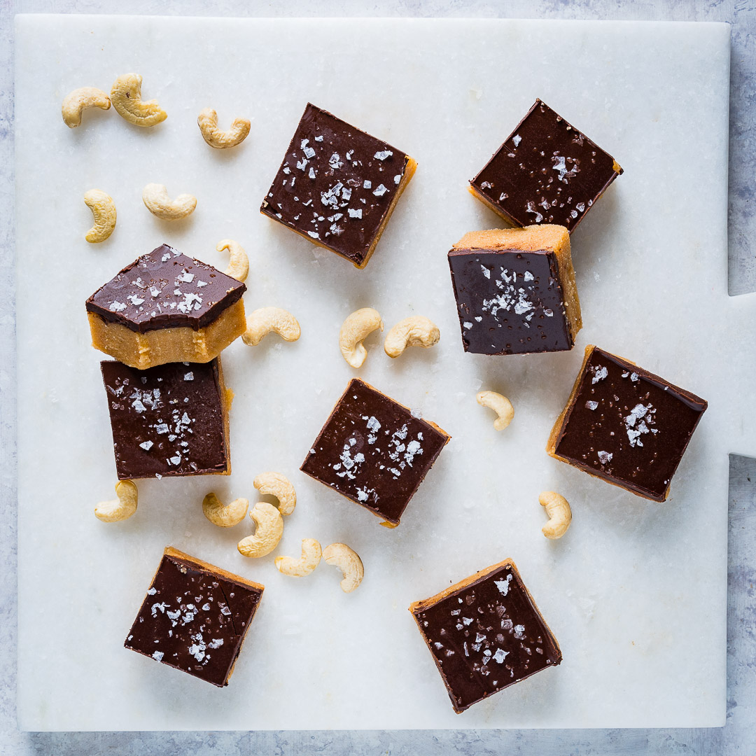 Eat Clean and LOVE Dessert Chocolate Cashew Butter Bars! | Clean Food Crush