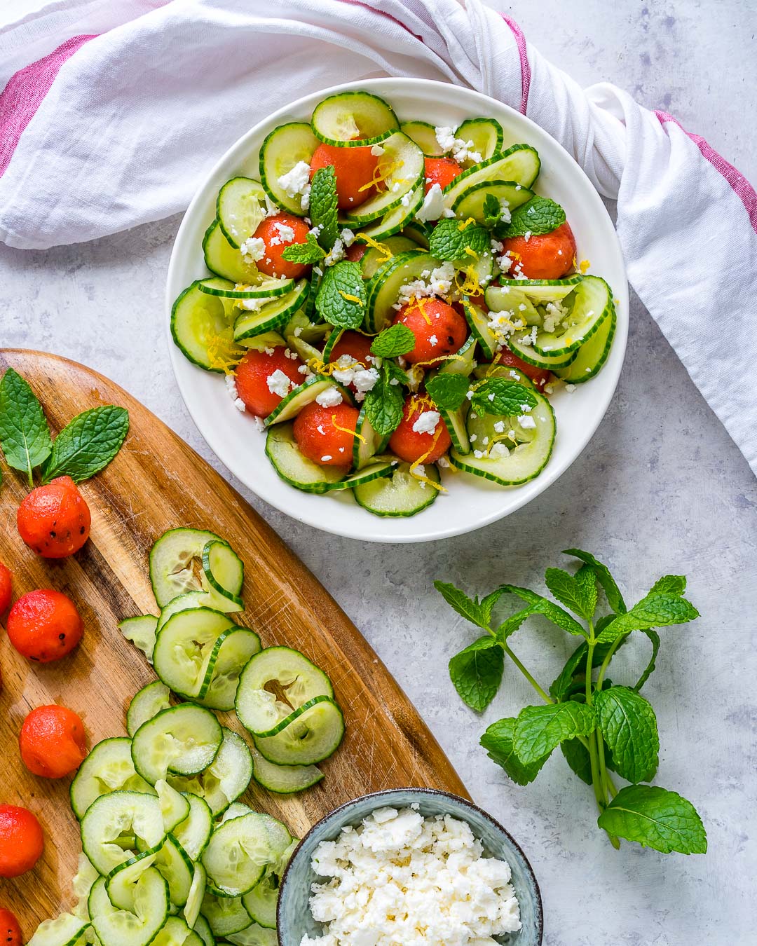 Feel Lighter with this Fresh Cucumber Watermelon Summer Salad! | Clean ...