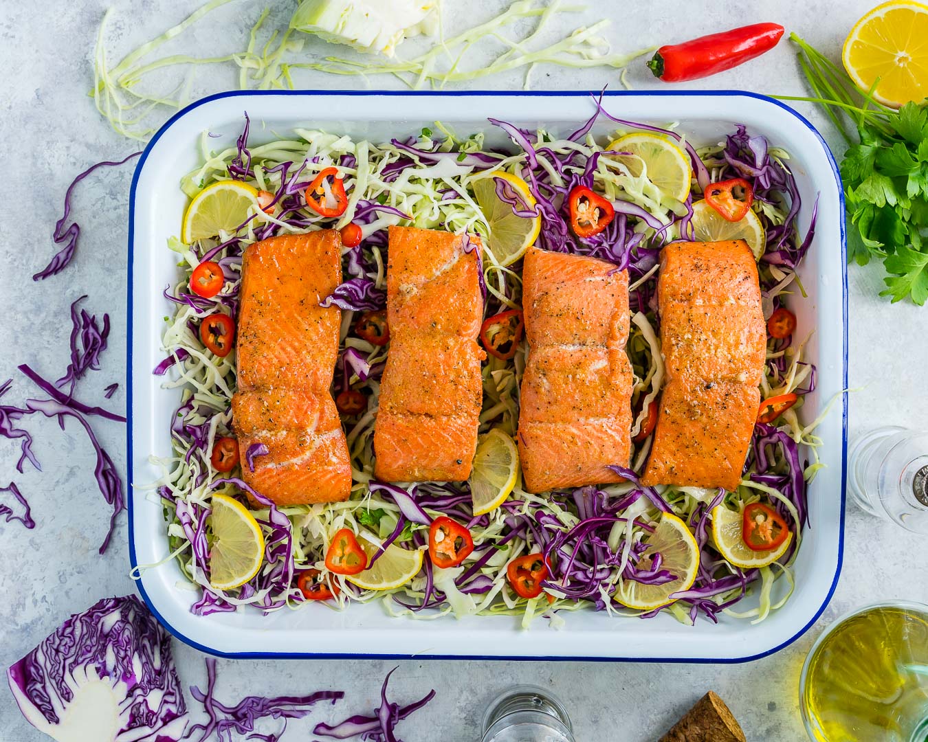 Clean Eating Honey-Lime Salmon + Tangy Cabbage | Clean Food Crush
