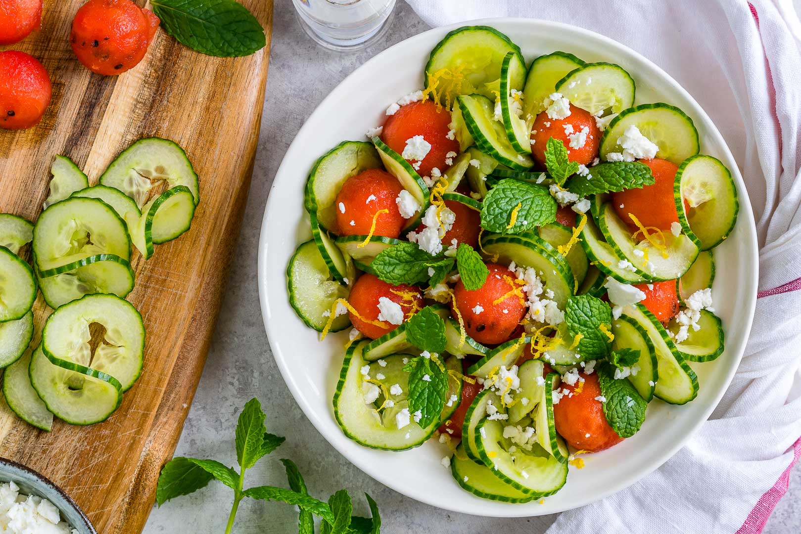 Feel Lighter with this Fresh Cucumber Watermelon Summer Salad! | Clean ...