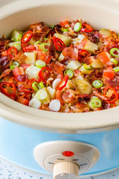 Try these Amazing Slow Cooker Loaded Potatoes! | Clean Food Crush