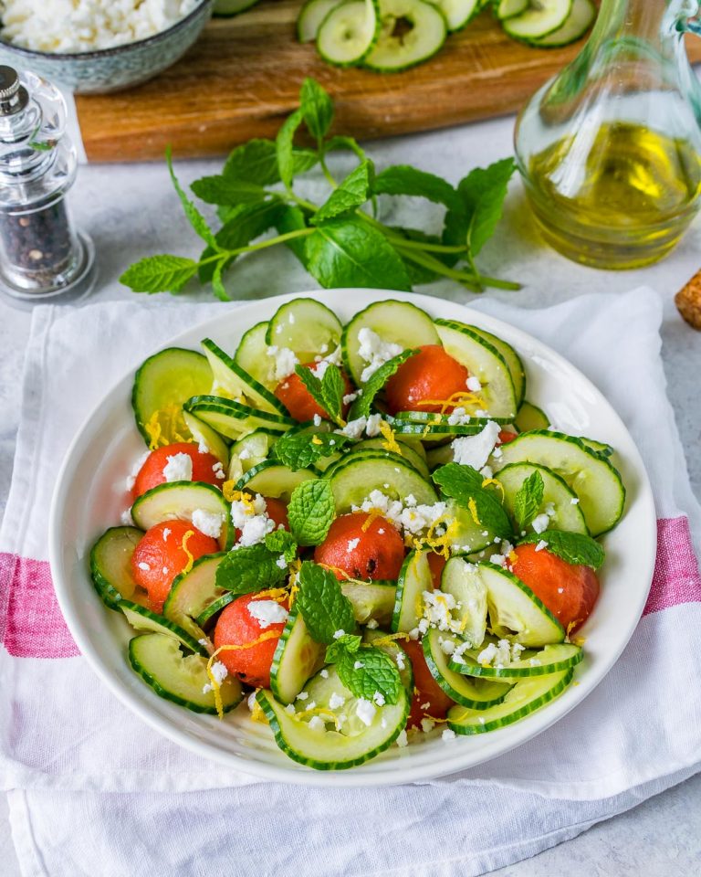 Feel Lighter with this Fresh Cucumber Watermelon Summer Salad! | Clean ...