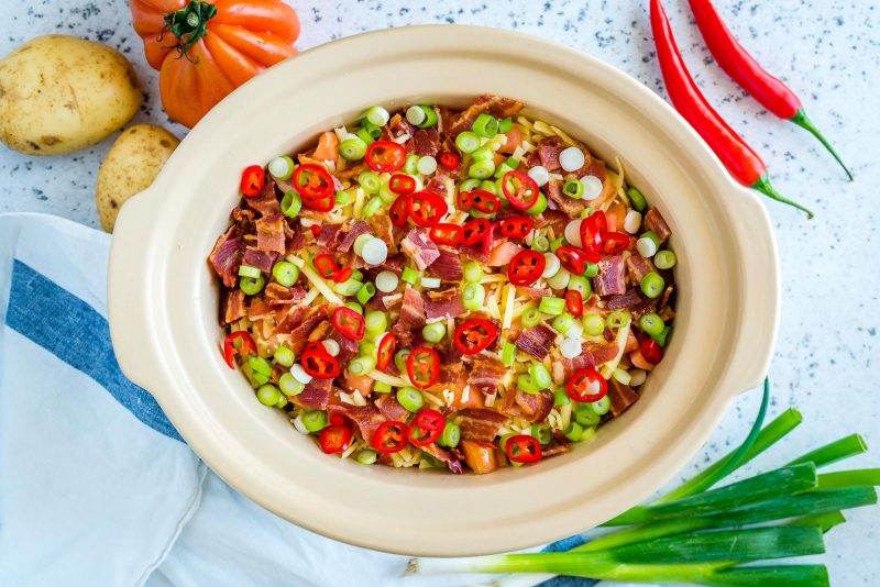 Try these Amazing Slow Cooker Loaded Potatoes! | Clean Food Crush