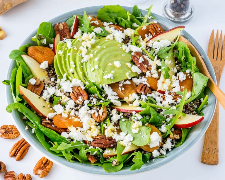 Autumn Salad Bowl + Honey Ginger Dressing is DELICIOUS! | Clean Food Crush