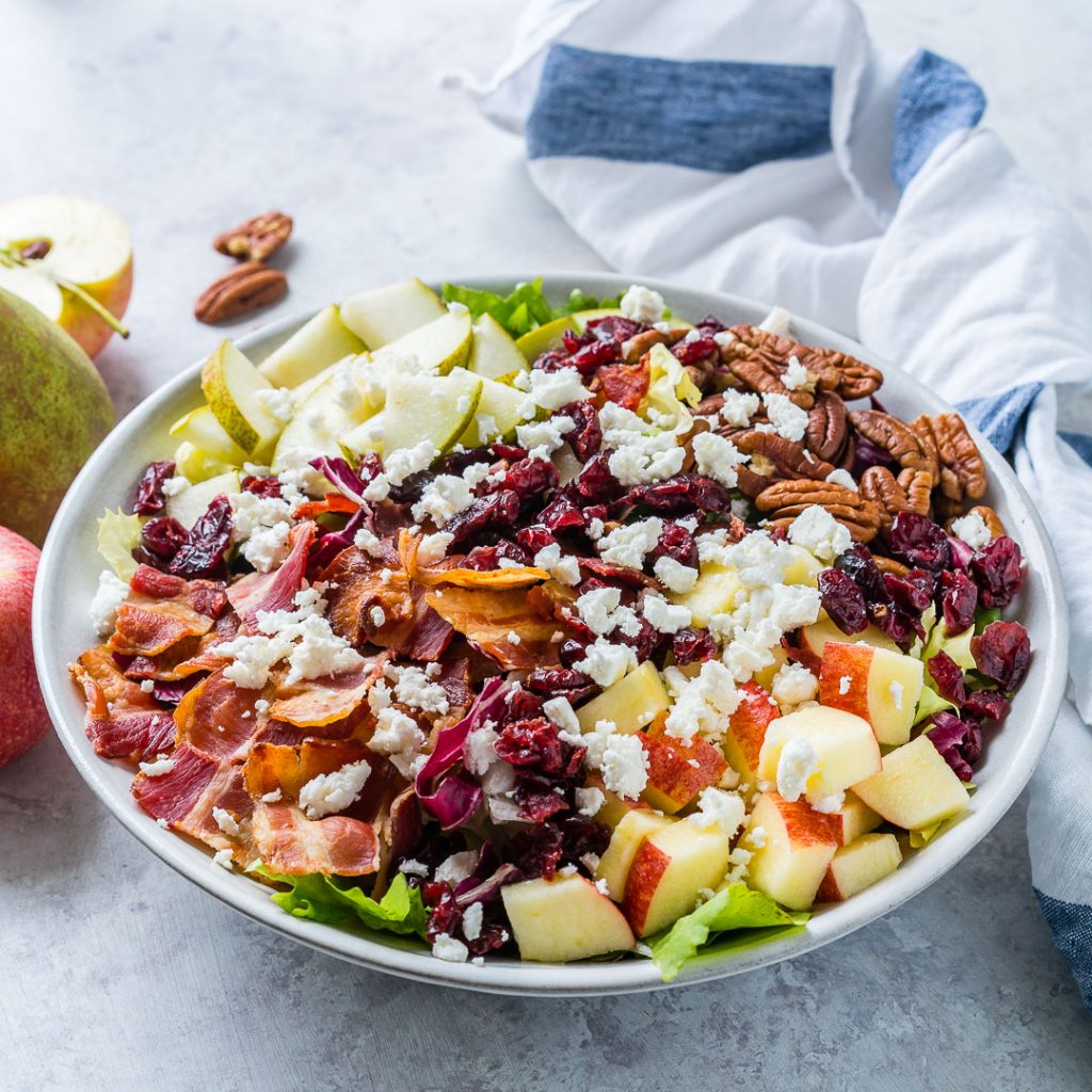 Healthy Autumn Pear + Goat Cheese Chicken Salad for Eating Clean ...