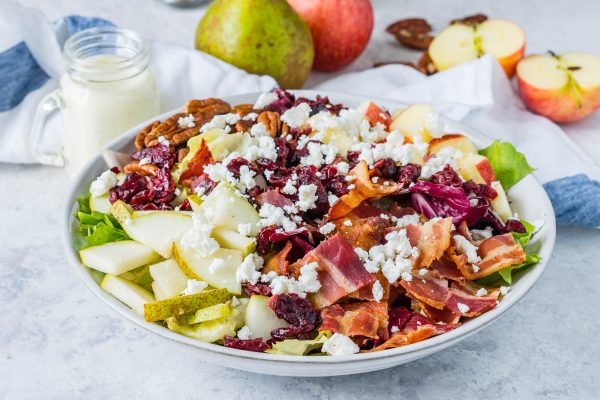 Delicious Chopped Autumn Salad + Creamy Homemade Dressing! | Clean Food ...