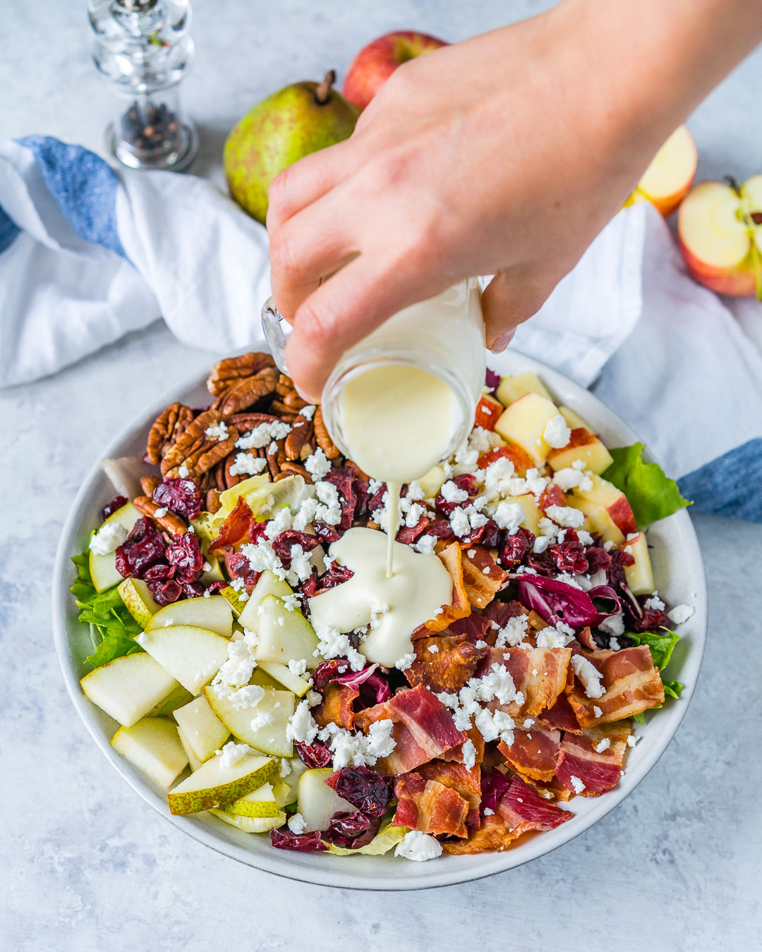 Delicious Chopped Autumn Salad + Creamy Homemade Dressing! | Clean Food ...