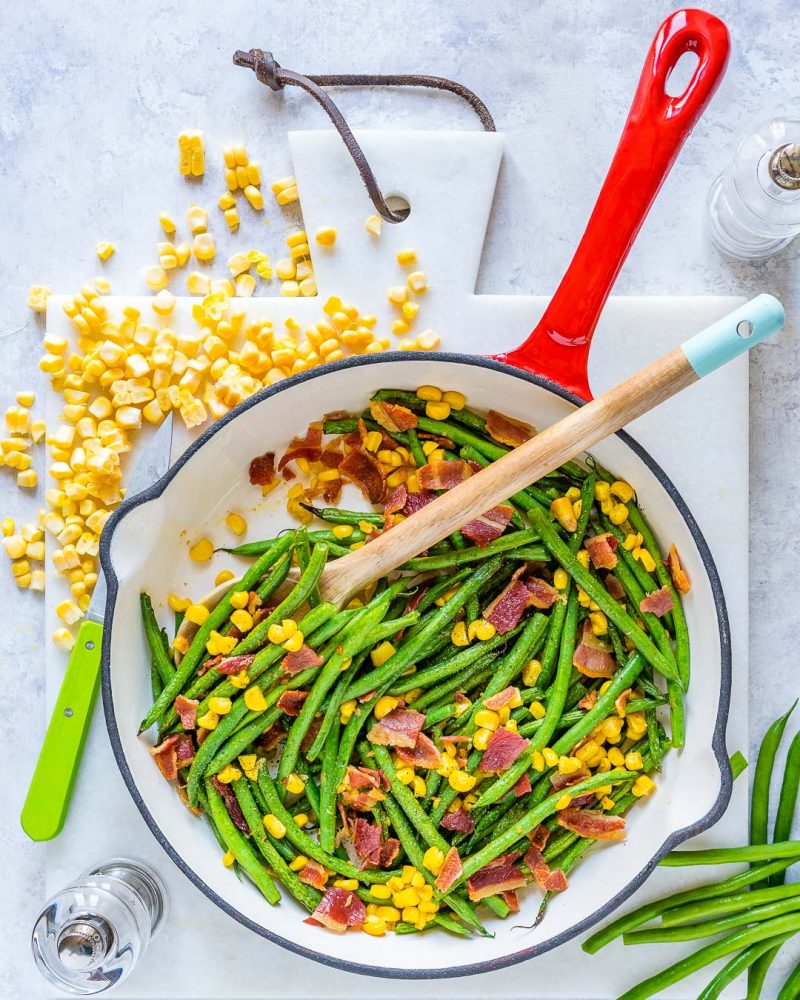 Green Bean + Bacon Skillet is a Clean Eating Side Dish Gem! | Clean ...