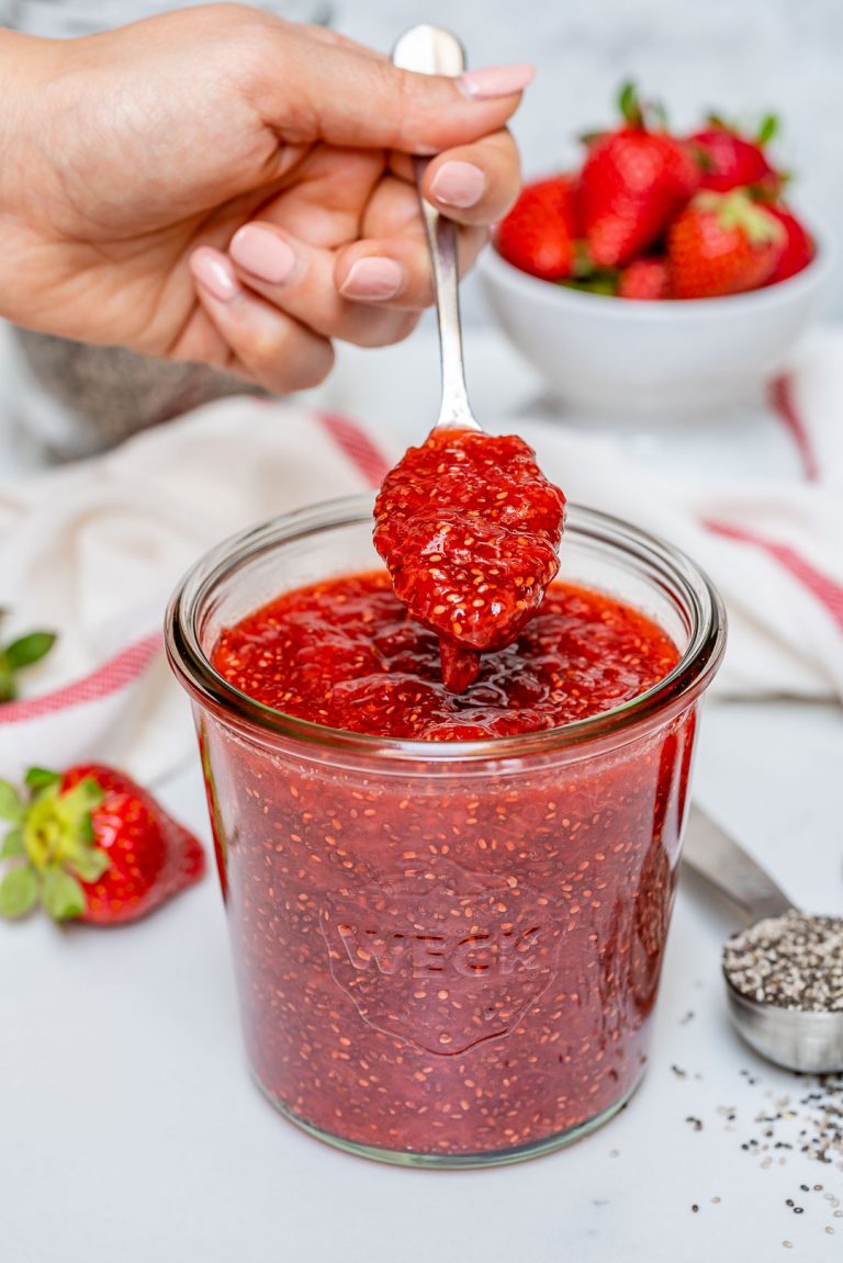 This Healthy Chia Seed Strawberry Jam Only Has 3 Ingredients! | Clean ...