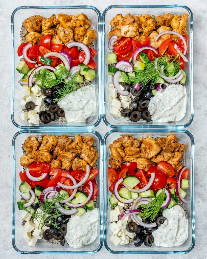 Clean Eating Greek Chicken Meal Prep Bowls! | Clean Food Crush
