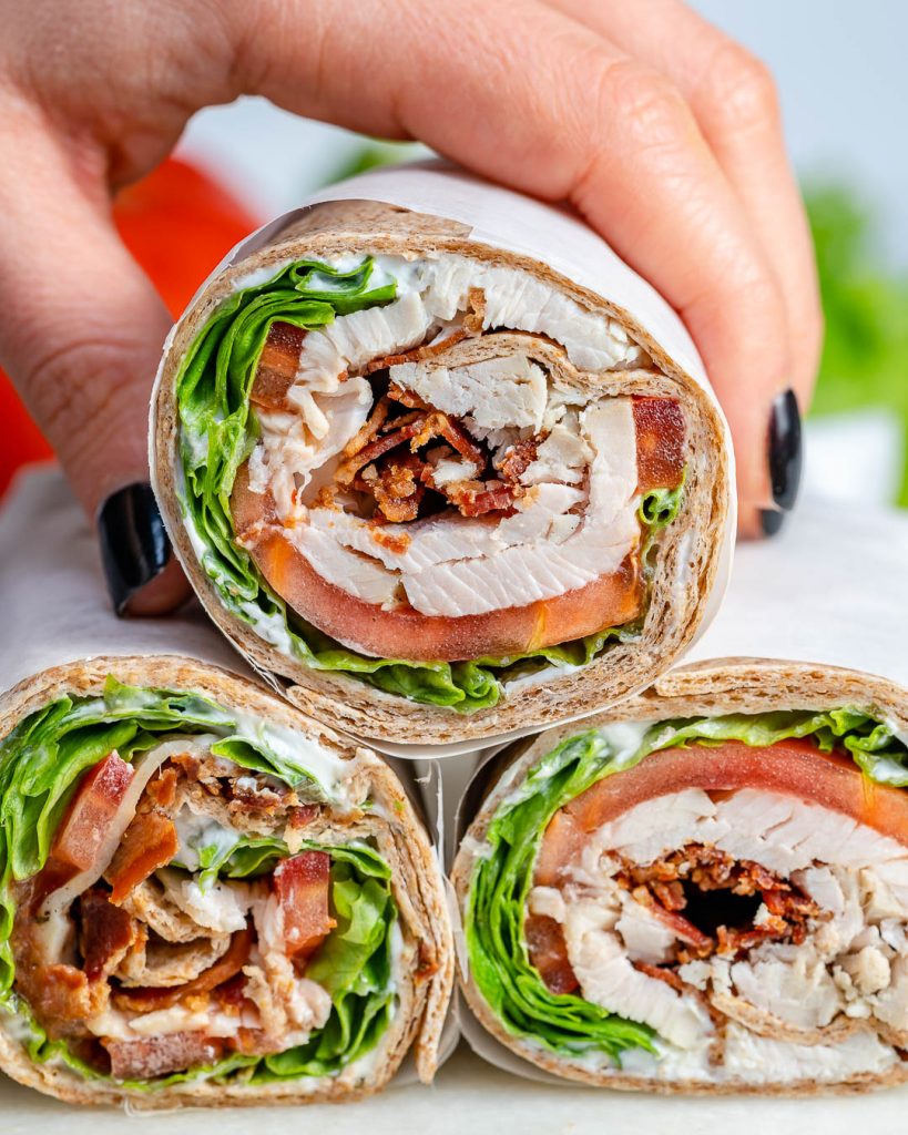 Leftover Tangy Turkey Ranch Club Wraps for Clean Eating! | Clean Food Crush