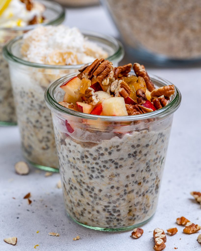 Clean Eating Overnight Oats 4 Ways for Breakfast Meal Prep! | Clean ...