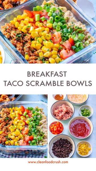 Taco Scramble Breakfast Meal Prep Bowls for Clean Eating Success! | Clean Food Crush