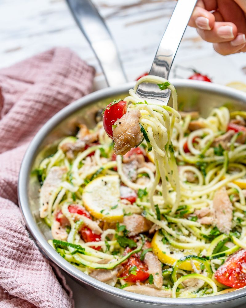 Garlic-Butter Lemony Chicken Zoodles for Low-Carb Clean Eating! | Clean ...