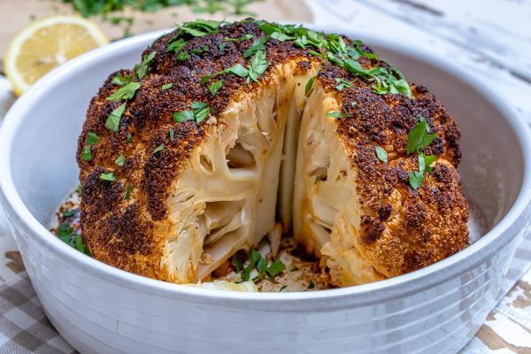Whole Roasted Cauliflower Makes an Impressive Clean Side Dish! | Clean ...