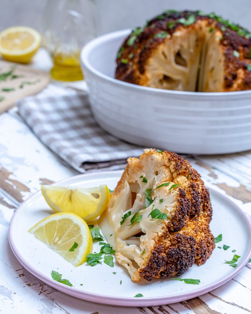 Whole Roasted Cauliflower Makes an Impressive Clean Side Dish! | Clean ...