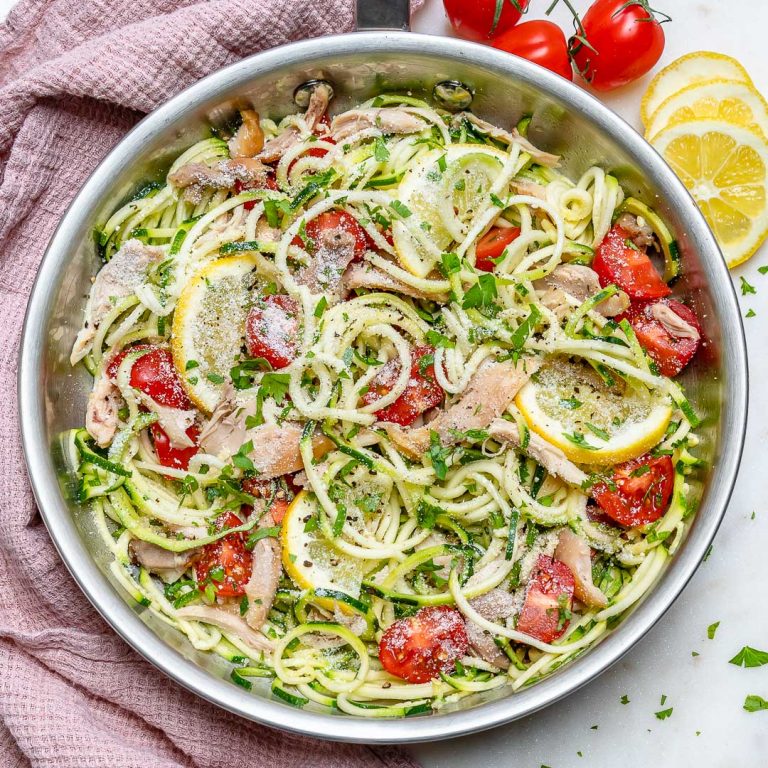 Garlic-Butter Lemony Chicken Zoodles for Low-Carb Clean Eating! | Clean ...