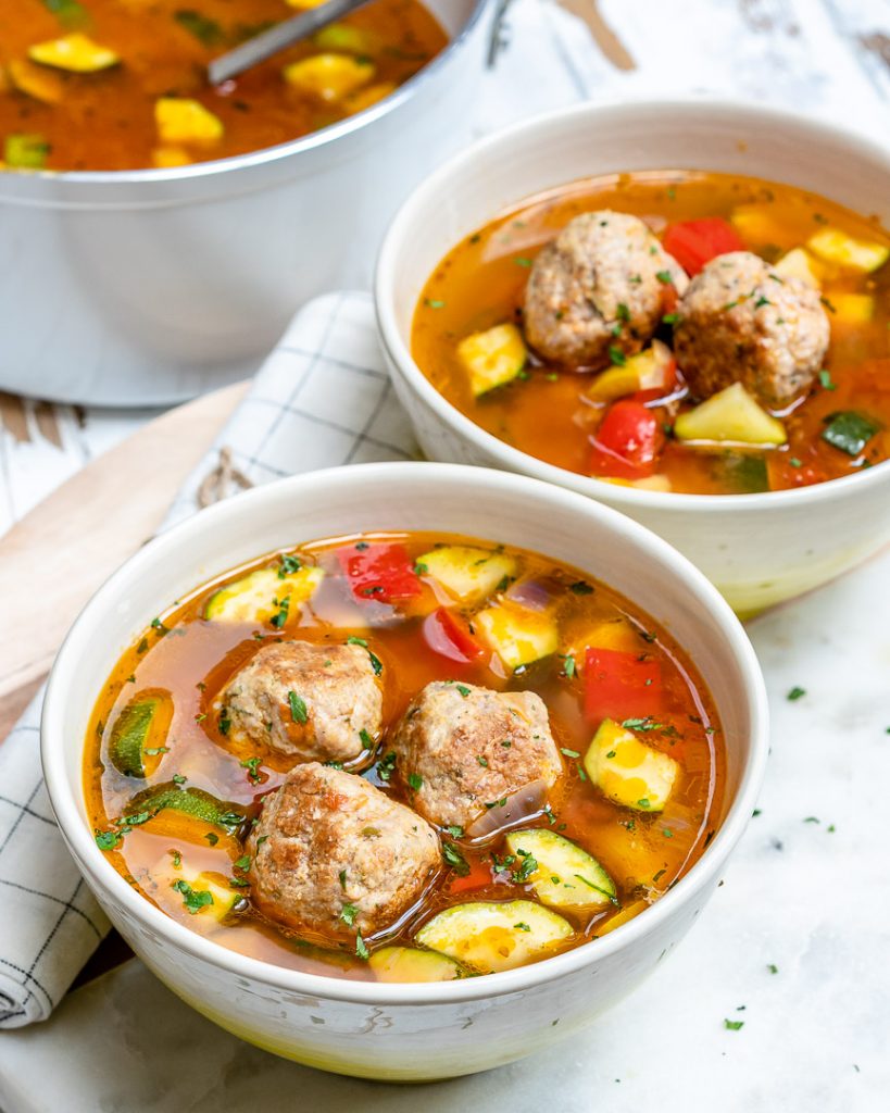 This Nourishing Hearty Meatball + Veggie Soup is a Crowd Pleaser ...