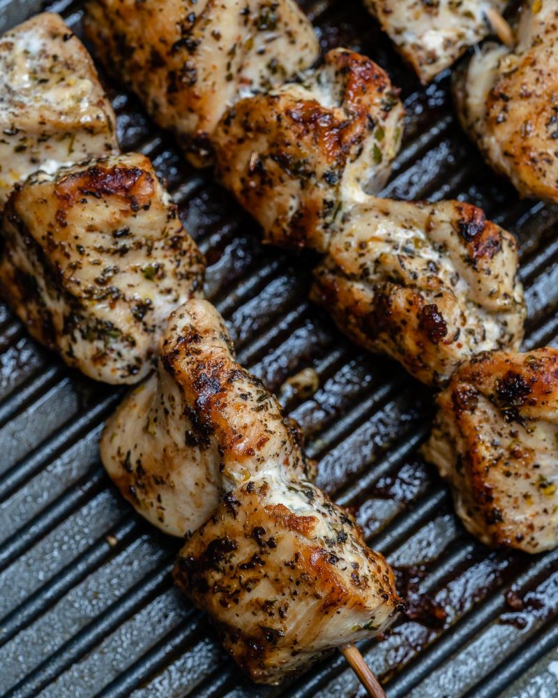 Grilled Chicken Skewers + Homemade Tzatziki are BBQ Perfection! | Clean ...
