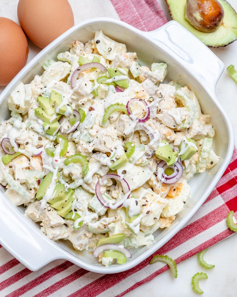 Super Fast and Easy Chicken Avocado Egg Salad for Eating Clean! | Clean ...