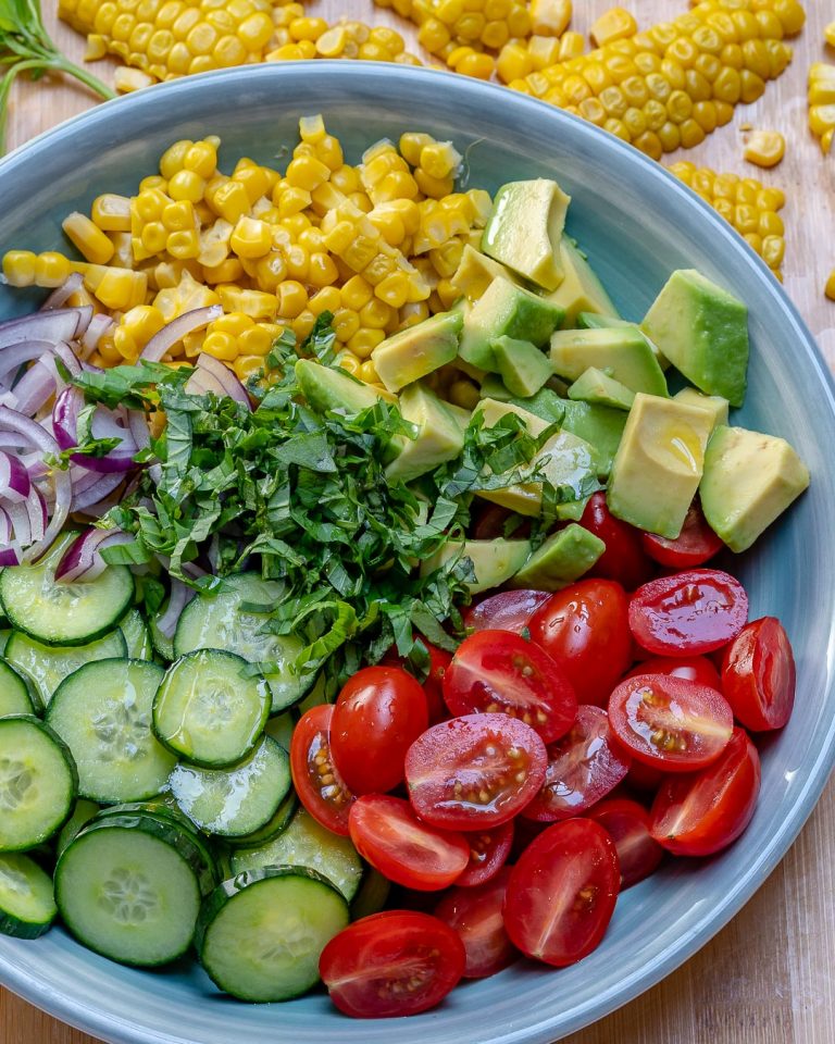 This Fresh and Clean Avocado Corn Chopped Salad is Super Quick! | Clean ...