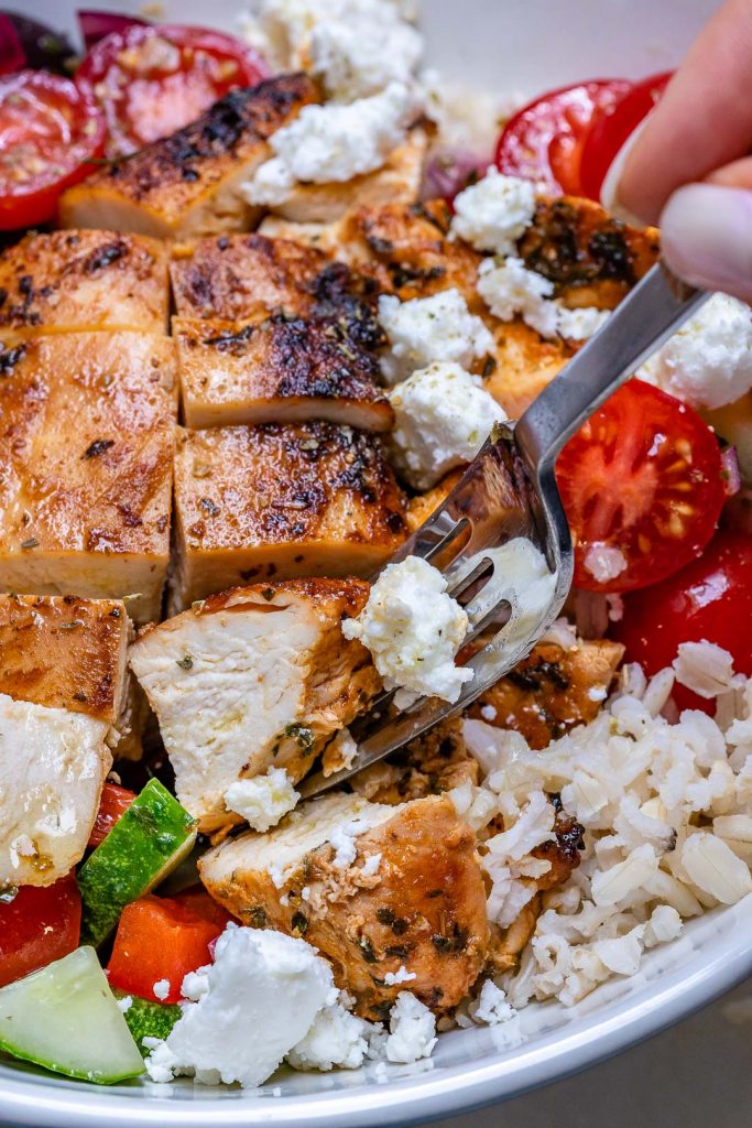 Greek Chicken + Rice Bowls for Weekend BBQ’s or Food Prep! | Clean Food ...