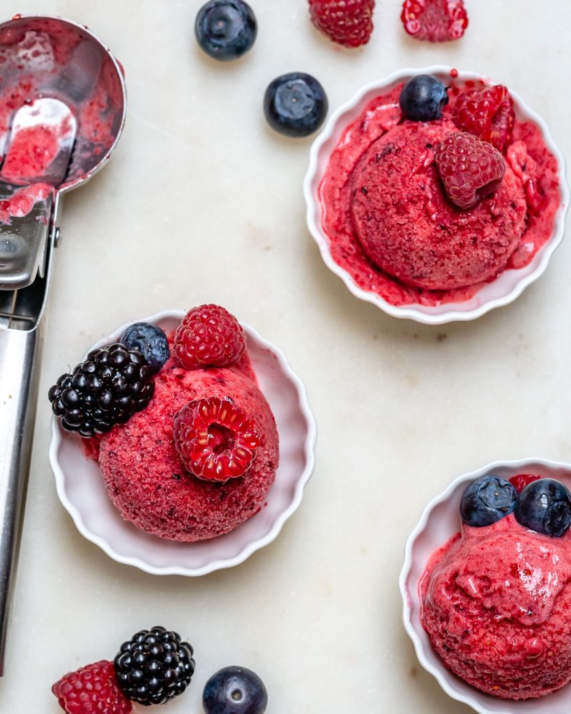 Healthy Mixed Berry Sorbet for a Sweet Clean Eating Treat! | Clean Food ...