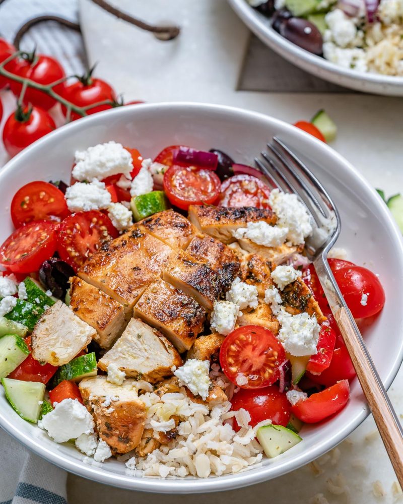 Greek Chicken + Rice Bowls for Weekend BBQ’s or Food Prep! | Clean Food ...