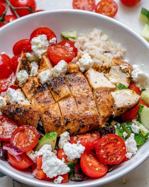 Greek Chicken + Rice Bowls for Weekend BBQ’s or Food Prep! | Clean Food ...