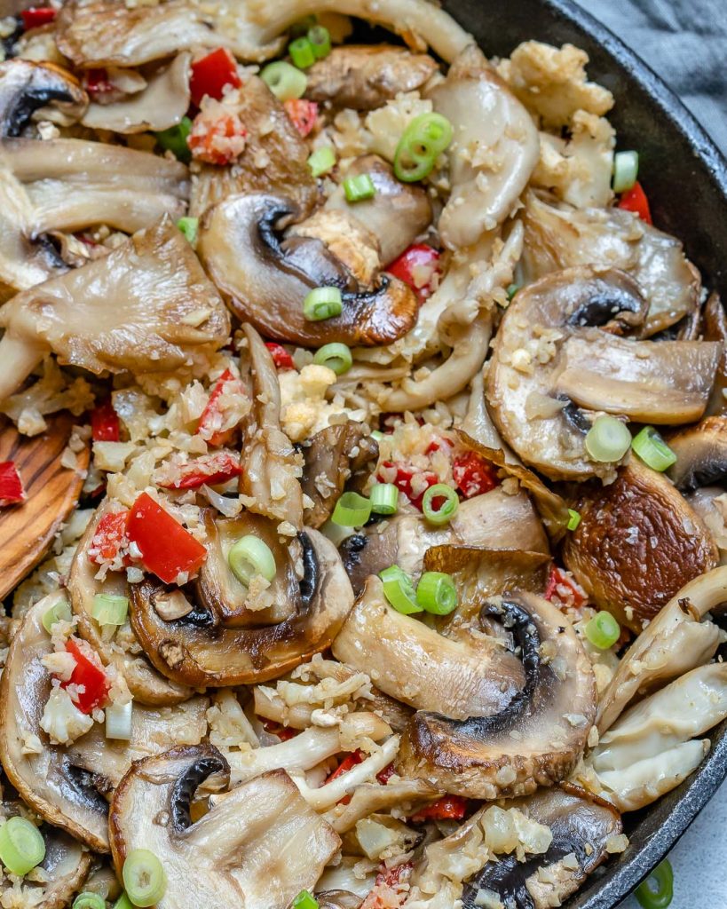 Mushroom Cauliflower Fried ‘Rice’ for Yummy Clean Eats! | Clean Food Crush