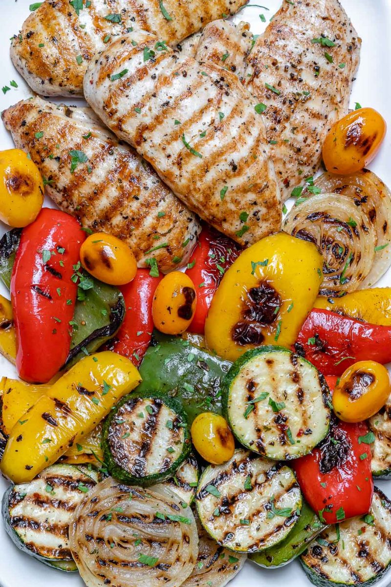 Grilled Garlic Chicken + Summer Veggies for a Beautiful Meal! | Clean ...