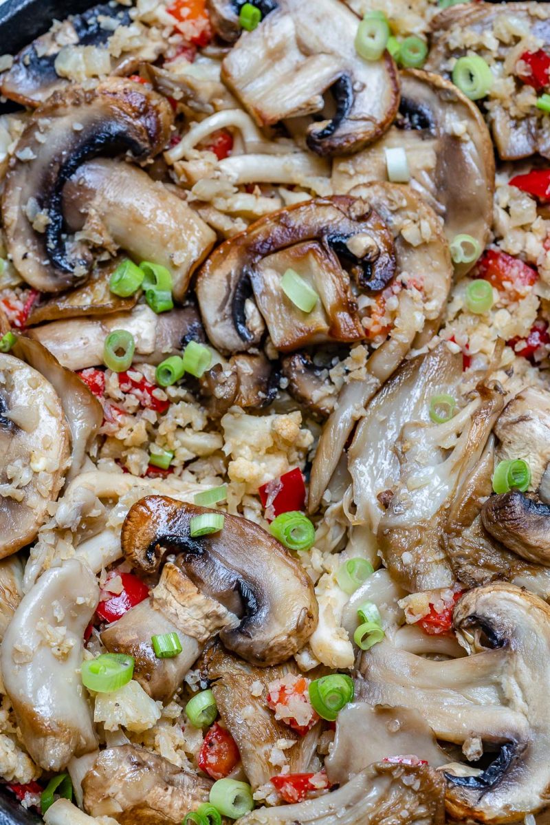 Mushroom Cauliflower Fried ‘Rice’ for Yummy Clean Eats! | Clean Food Crush