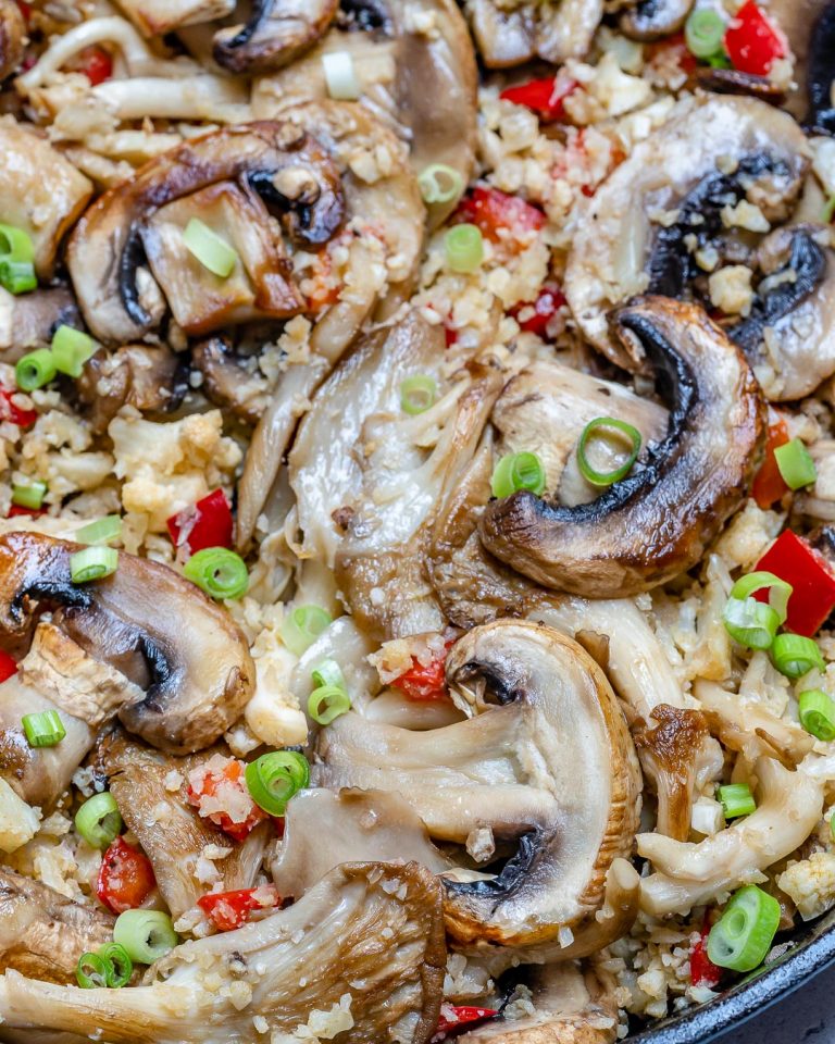 Mushroom Cauliflower Fried ‘Rice’ for Yummy Clean Eats! | Clean Food Crush