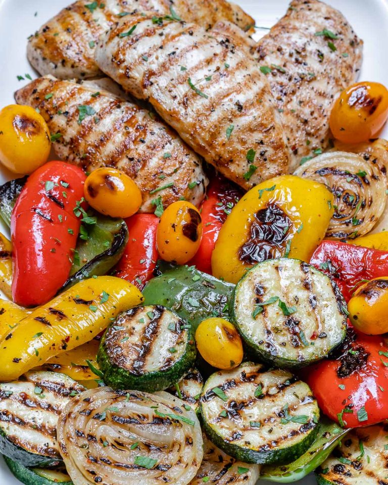 Grilled Garlic Chicken + Summer Veggies for a Beautiful Meal! | Clean ...