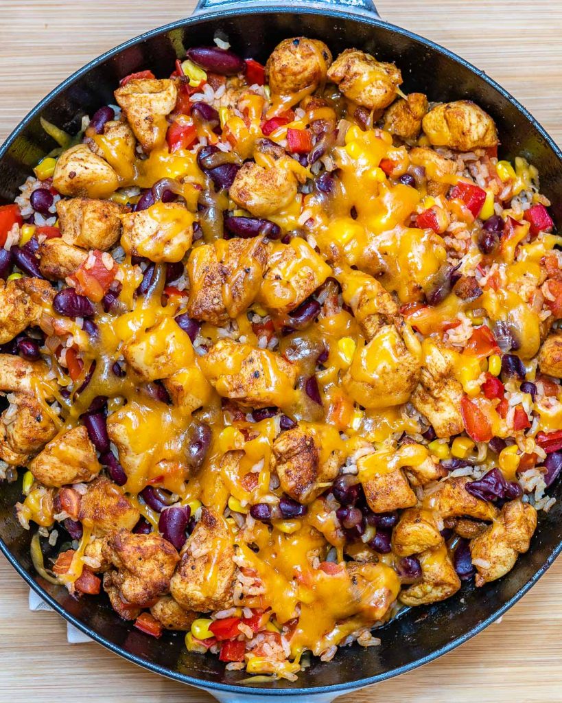 Super Delicious Mexican Inspired Chicken + Rice Skillet! | Clean Food Crush