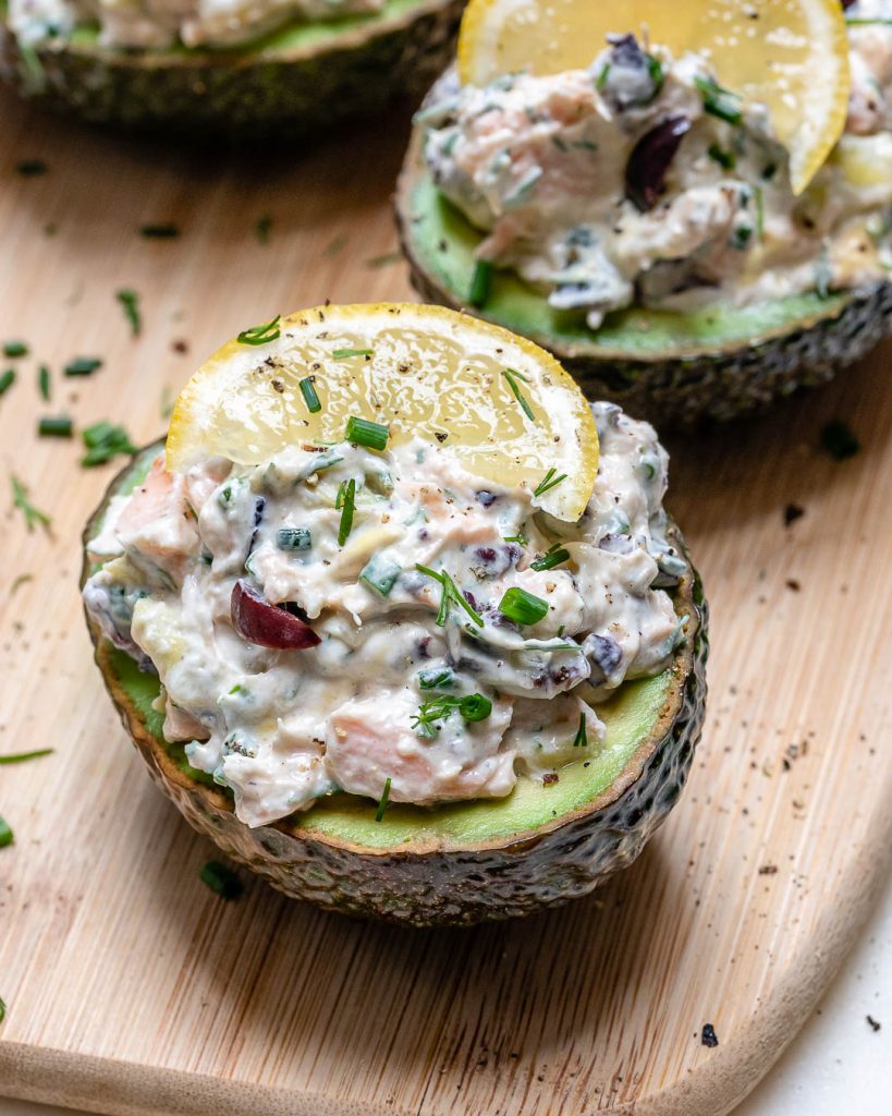 Salmon Stuffed Avocados For Hormone Healthy Fats Clean Food Crush