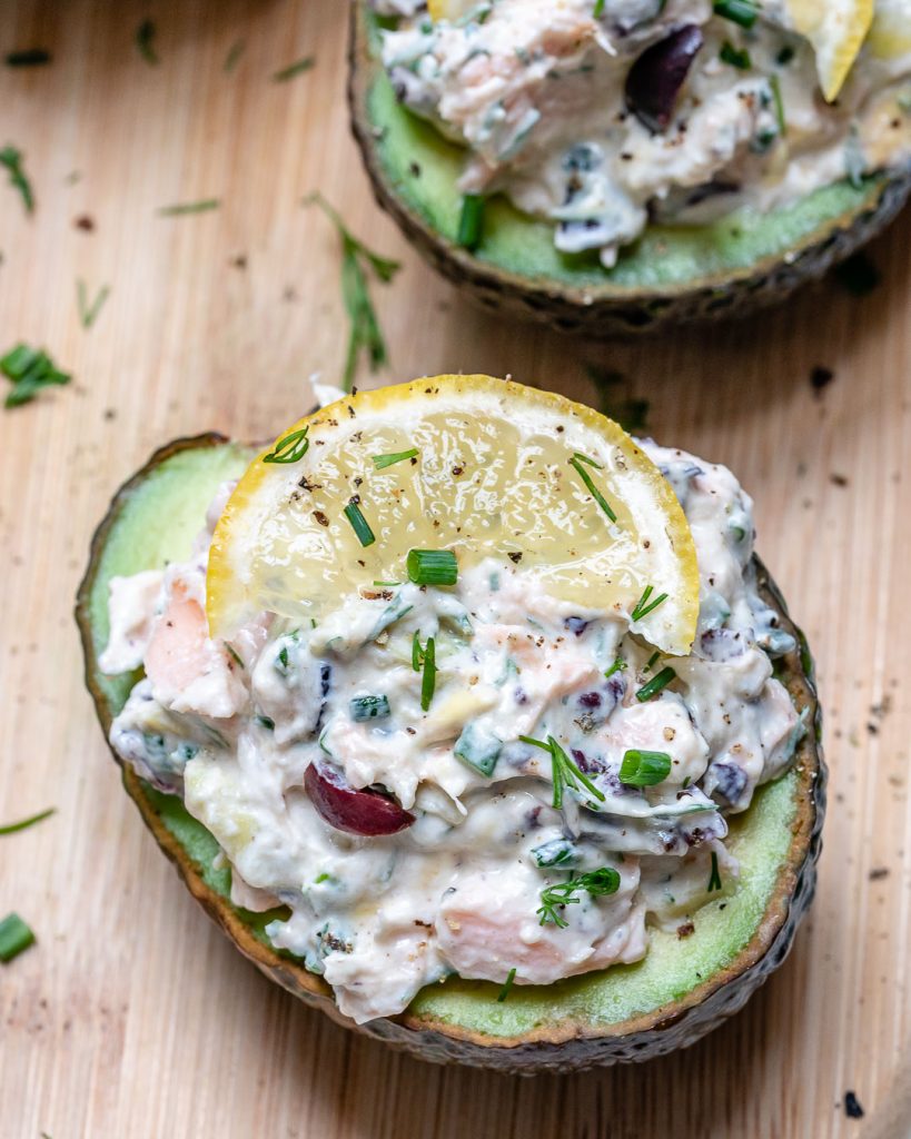 Salmon Stuffed Avocados For Hormone Healthy Fats Clean Food Crush