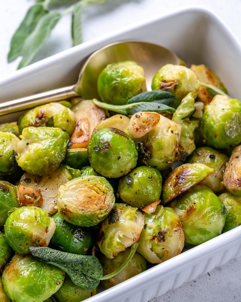 Garlic Sage Brussels Sprouts for a Crowd Pleasing Side Dish! | Clean ...