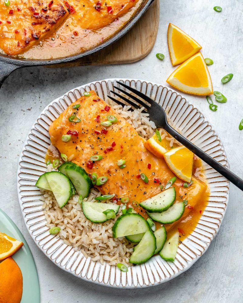 Sweet + Spicy Saucy Orange Salmon for a Fast & Easy Dinner! | Clean ...