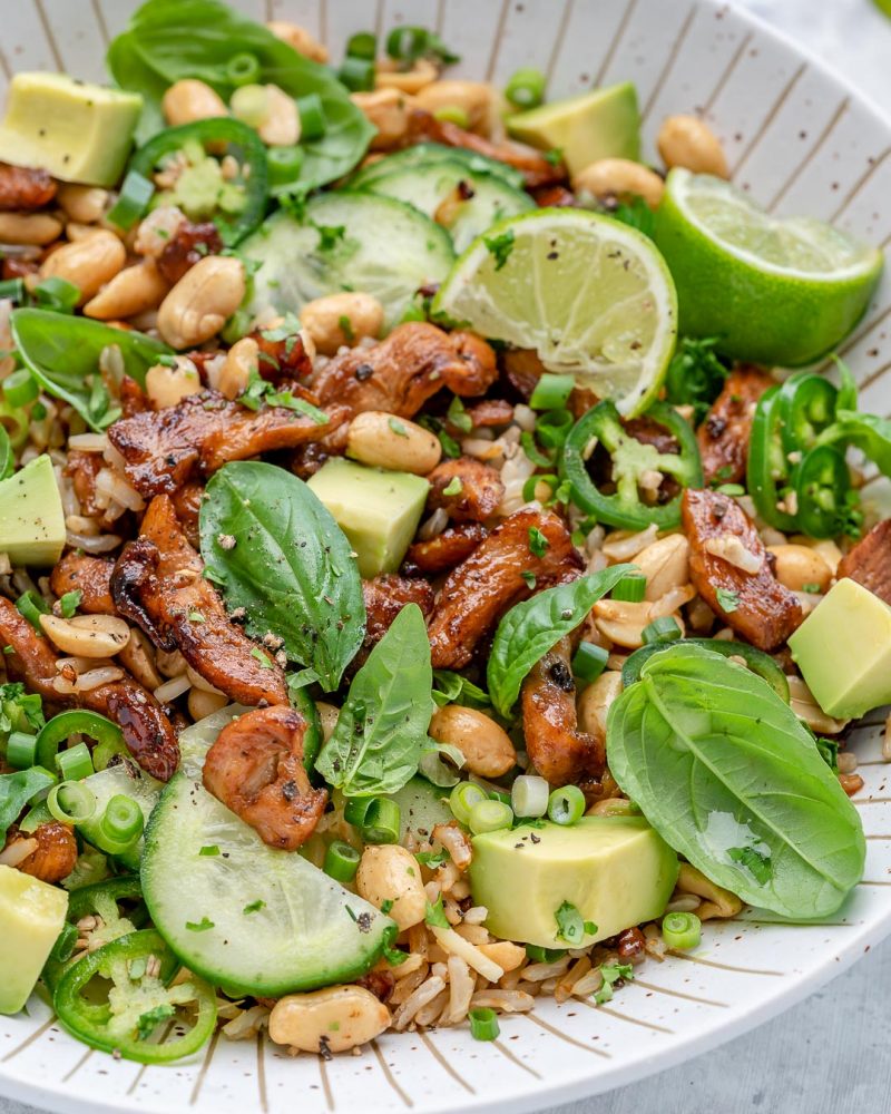 Crispy Crunchy Chicken + Rice Herb Salad | Clean Food Crush