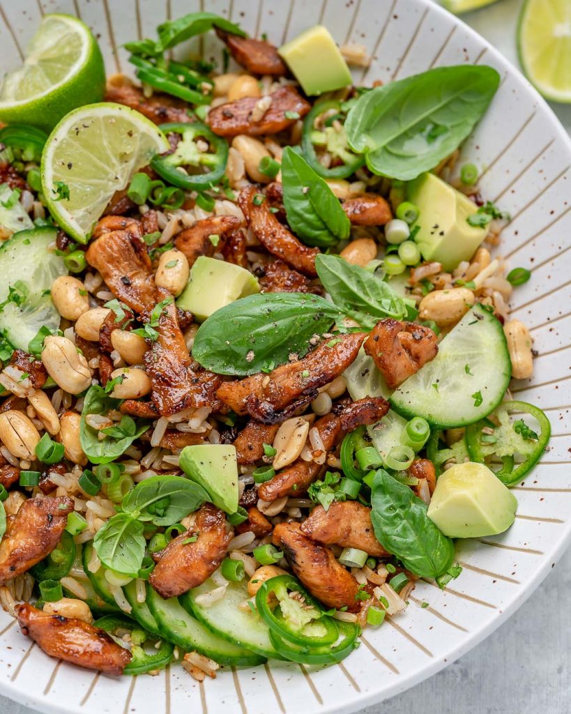 Crispy Crunchy Chicken + Rice Herb Salad | Clean Food Crush