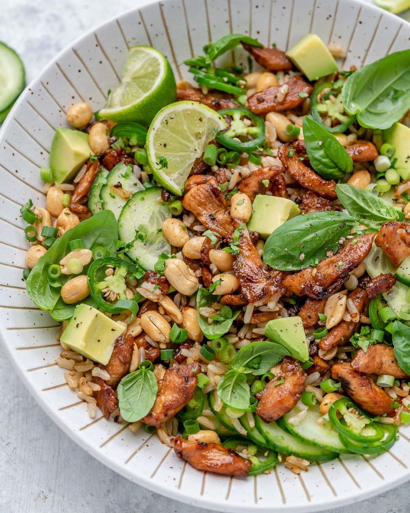 Crispy Crunchy Chicken + Rice Herb Salad | Clean Food Crush